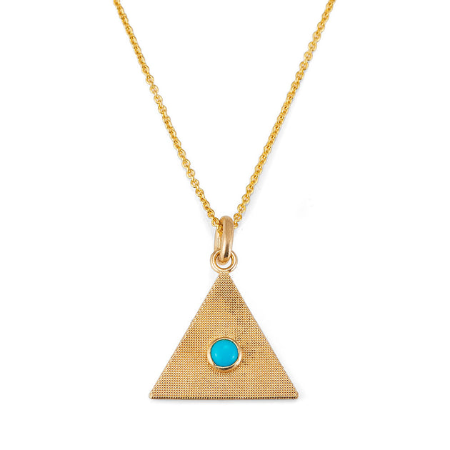 Sand Triangle Necklace with Turquoise | Womens gold necklace | Alice Pierre