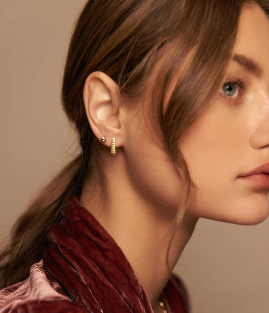 14K Gold Huggie Earrings | ALICE PIERRE Jewelry – Alice Pierre